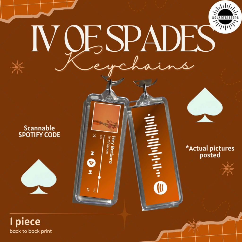 Fanmade IVOS four of spades Spotify Acrylic Keychains Scannable Code ...