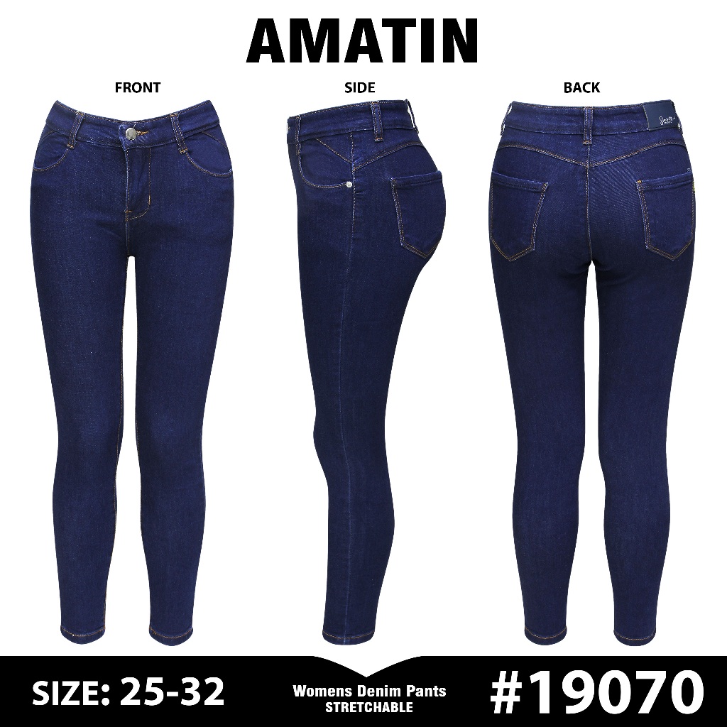 #19070 AMATIN Womens Korean Denim Pants & Sexy Pants For Women | Shopee ...