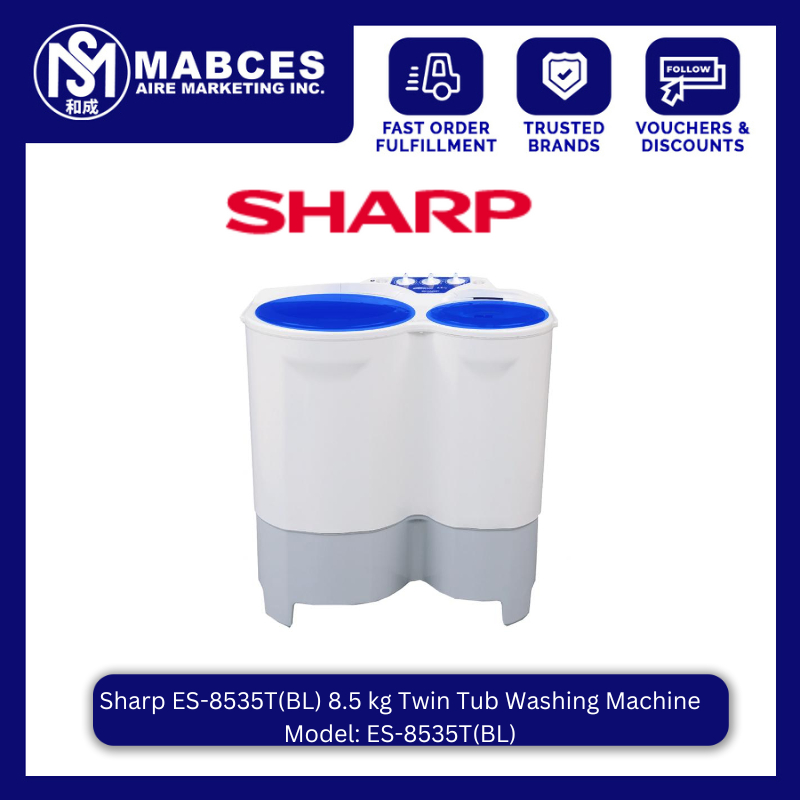 Sharp ES-8535T(BL) 8.5 kg Twin Tub Washing Machine | Shopee Philippines