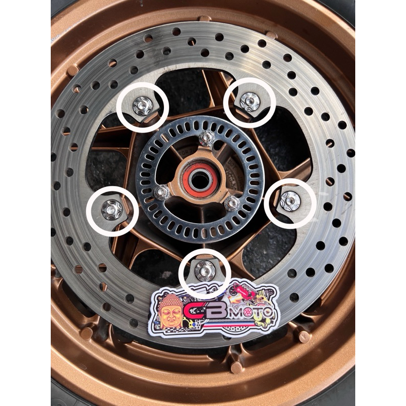 HENG Disc Plate Bolts Front & Rear for XMAX 300 (5pcs) CNC | Shopee ...