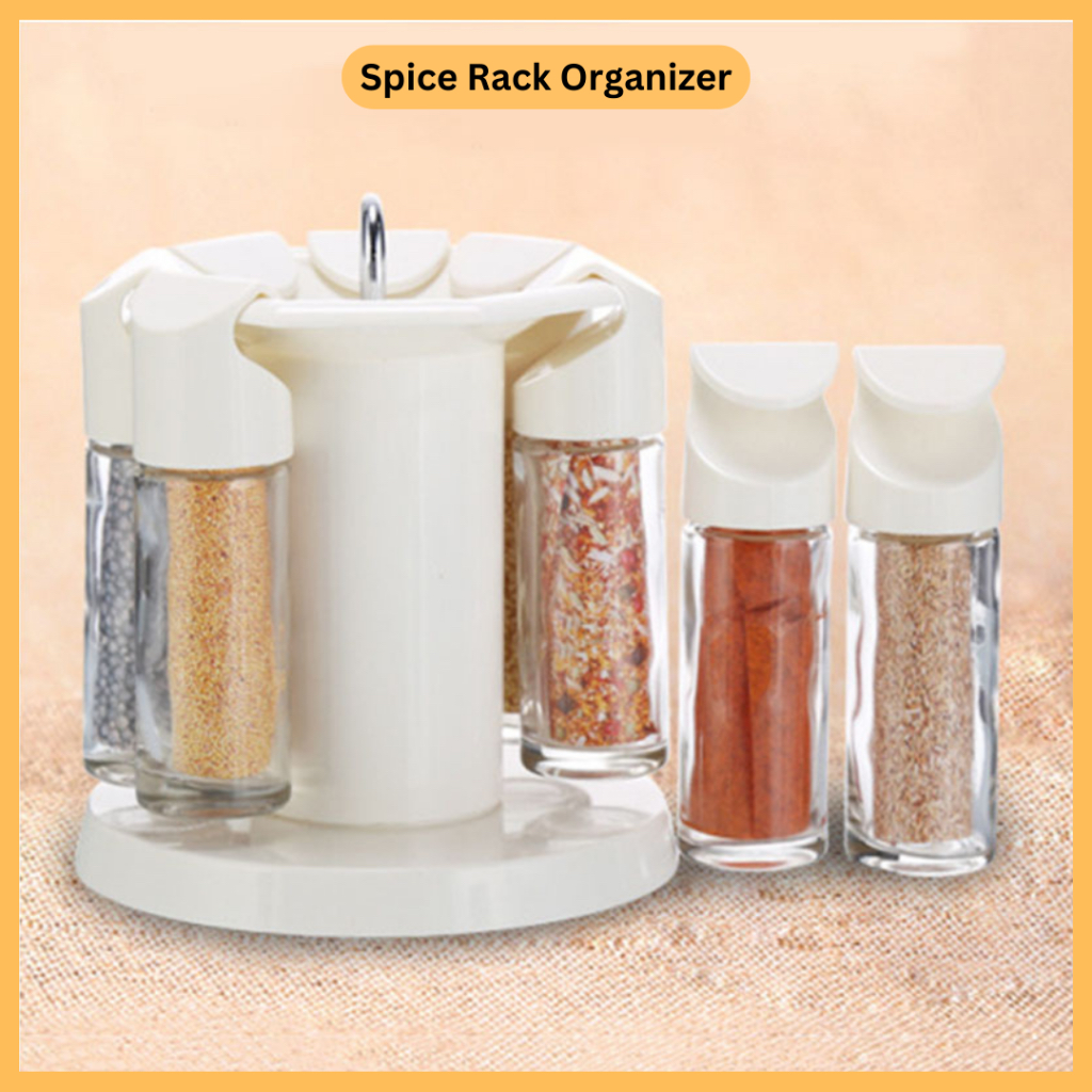Rotating Spice Rack Organizer Condiments Organizer Rotating Storage ...