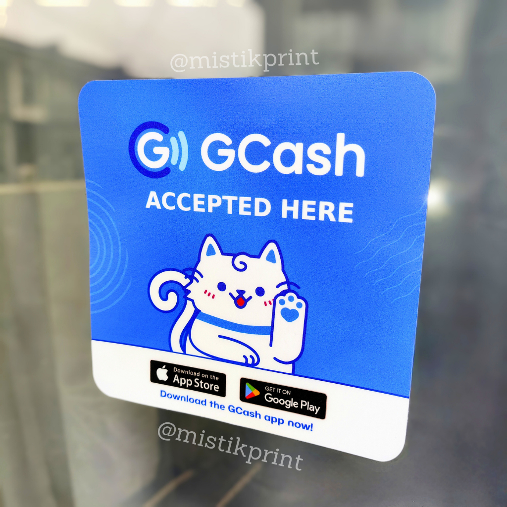 GCASH Accepted Here Sign Square Waterproof Sticker | Shopee Philippines