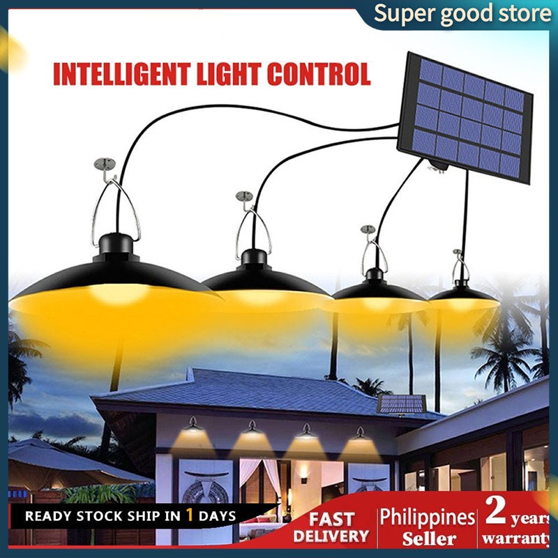 Hanging Solar Outdoor Light Waterproof 2/4 Head LED Garden Solar Lights ...