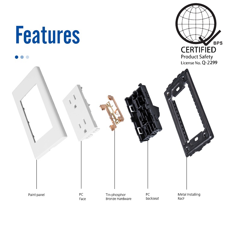 Jacksun Outlet Switch 3 Gang Outlet 2 Gang Outlet Wall Socket ...