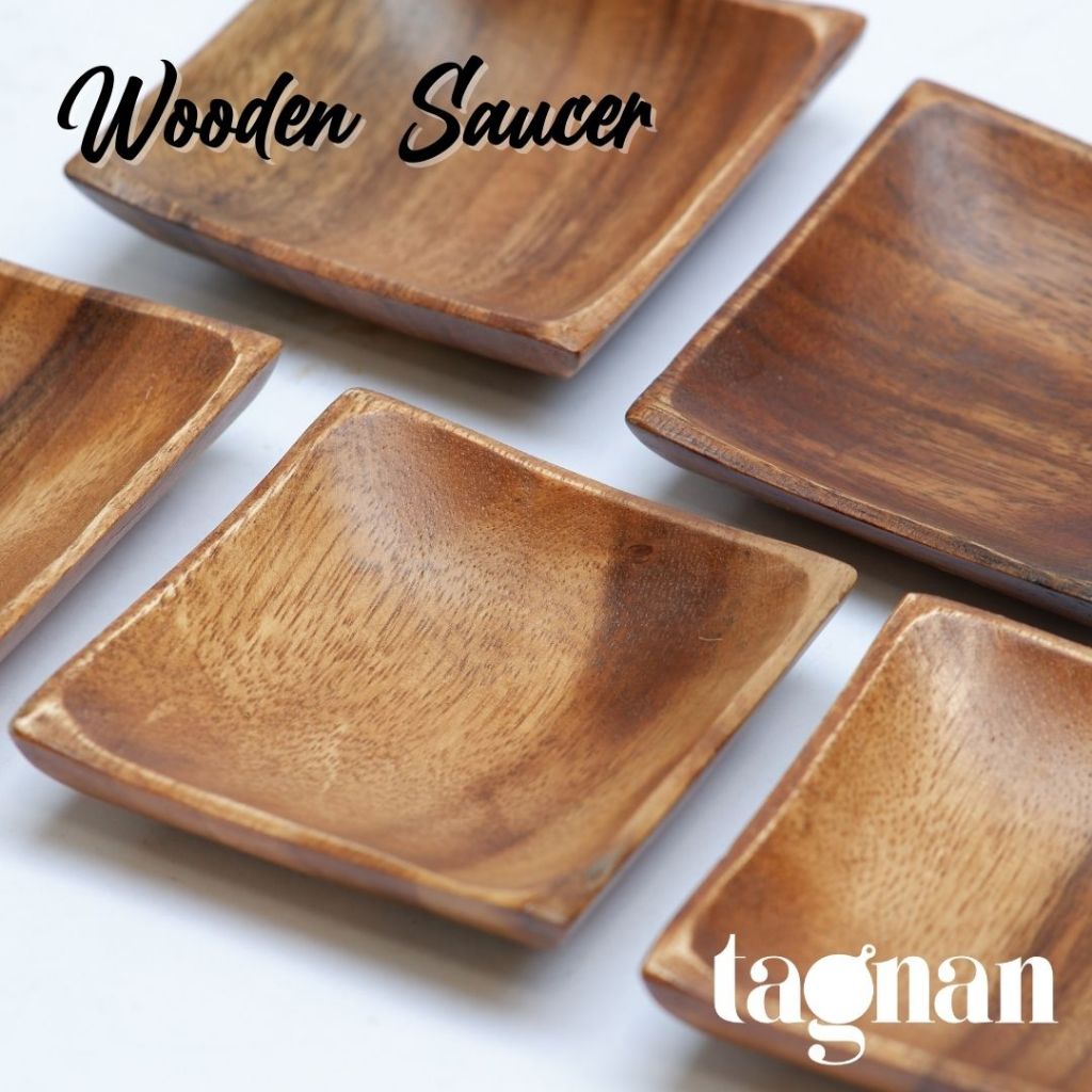 Tagnan Wooden Square Saucer/Sauce Plate made from Acacia | Shopee ...