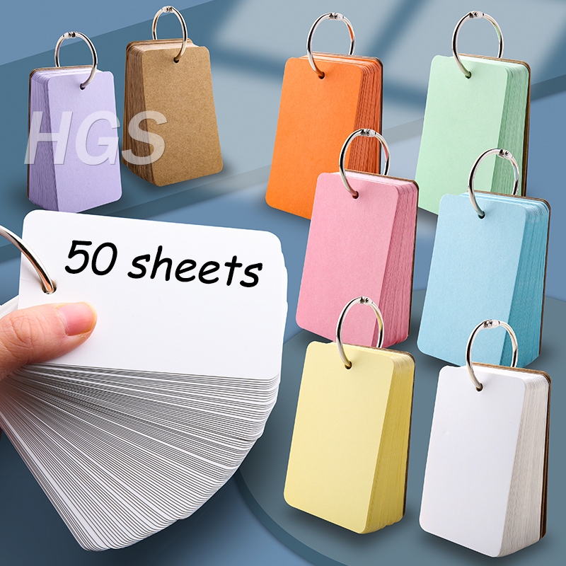 HGS Kraft Paper Buckle Ring Easy Flip Memo Pad Minimalist Mini Blank ...