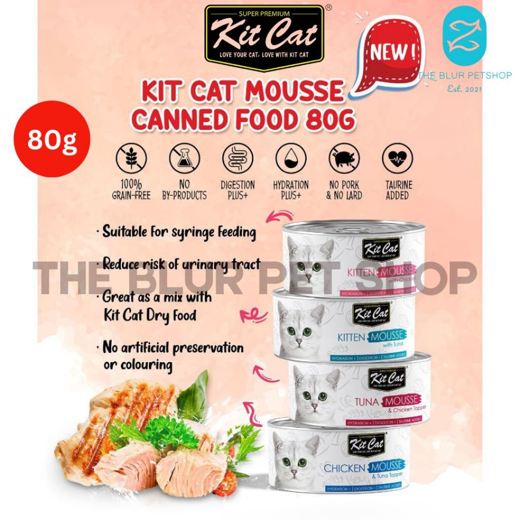 80g Mousse Wet Cat Can Food Kitten Adult All Stages Kit Cat Kitcat | Shopee Philippines