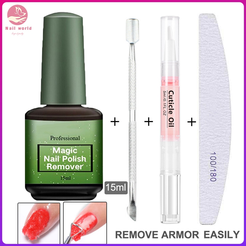 15ml Magic Remover Nail Gel Polish Remover Manicure Set Acrylic Clean ...