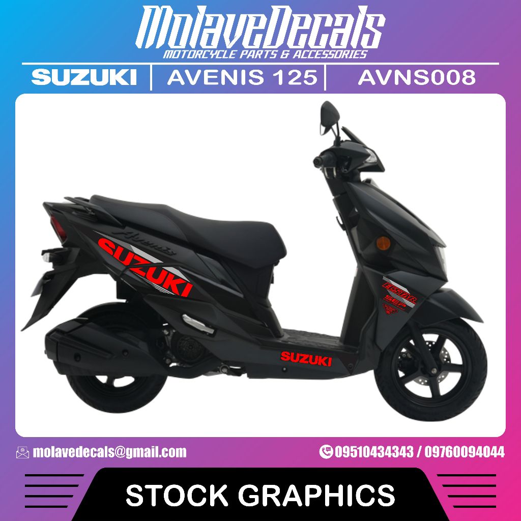SUZUKI AVENIS 125 STOCK DECALS BLACK AND RED AVNS008 | Shopee Philippines