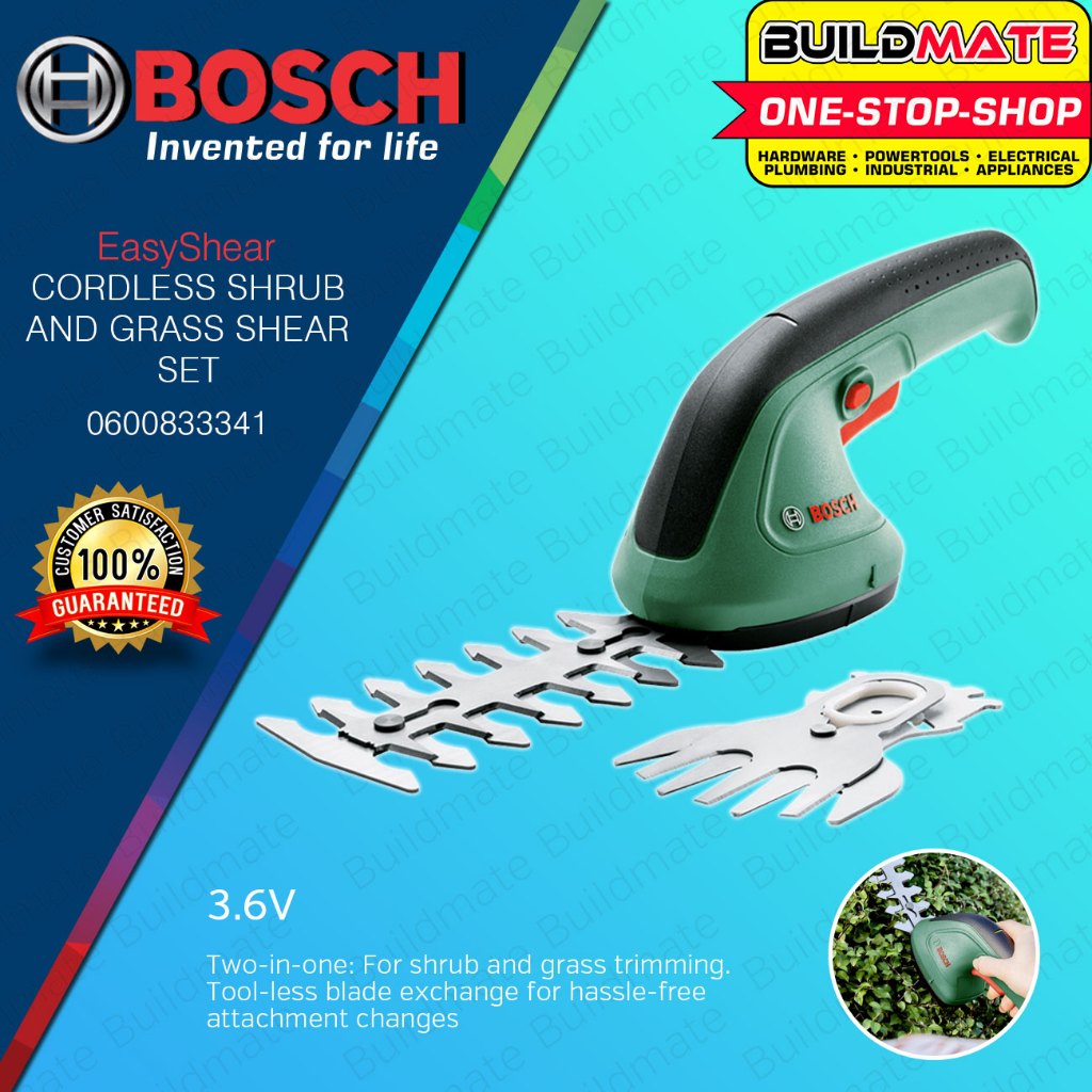 BUILDMATE Bosch 3.6V Cordless Compact Hedge Shrub & Grass Shear Pruner ...