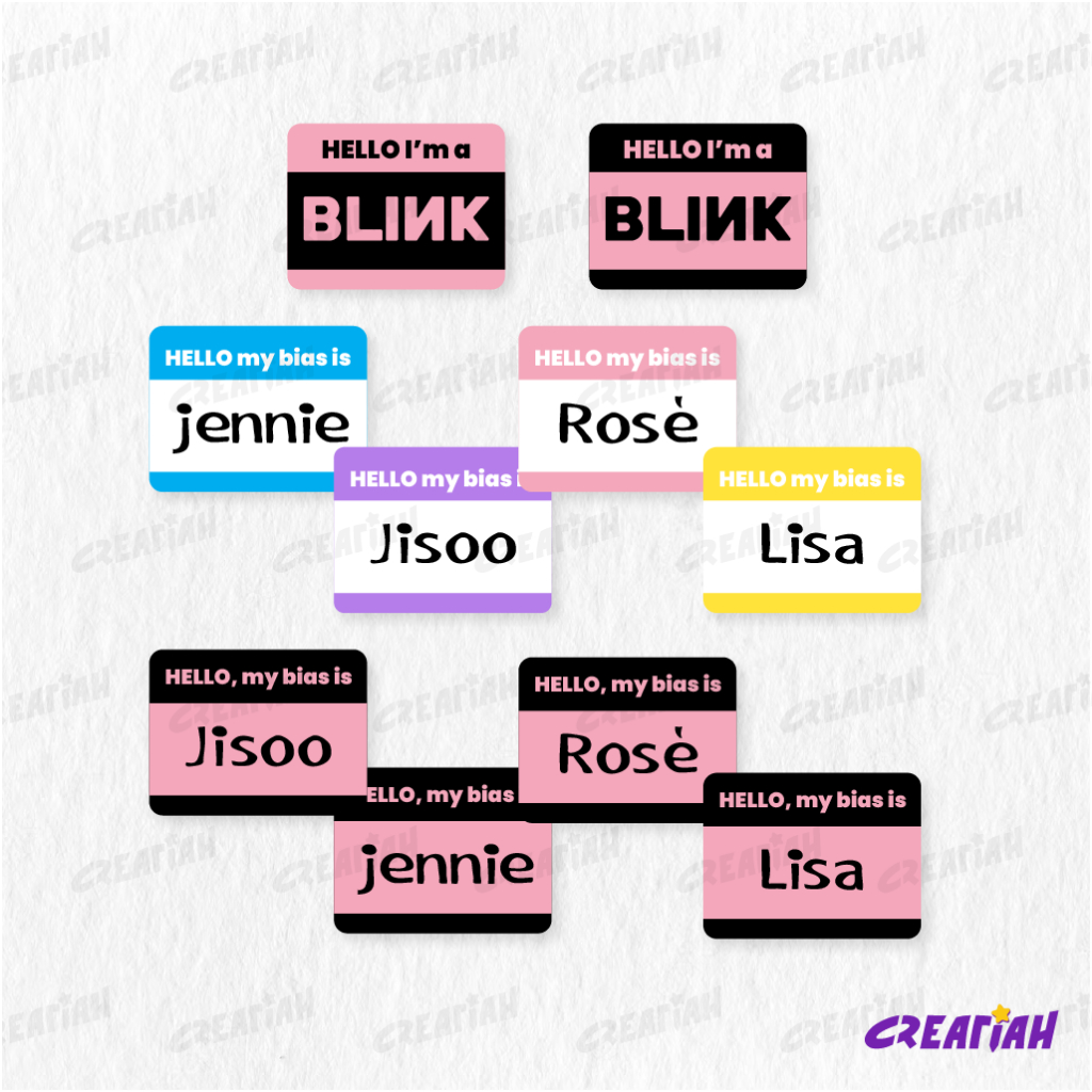 CREATIAH | BLACKPINK Sticker Name Tag Bias Kpop Waterproof Sticker ...