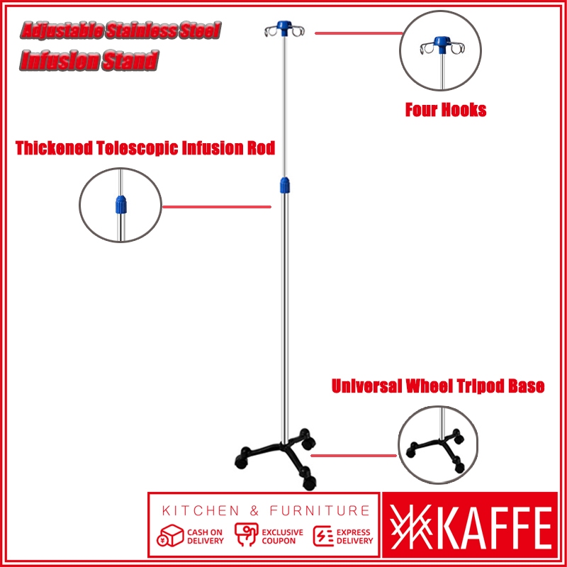 Adjustable Infusion Stand Stainless Steel Portable Infusion Stand with ...