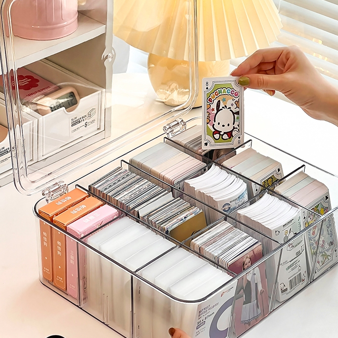 Acrylic card storage box Clear 12 grid storage boxes Pokémon One Piece ...