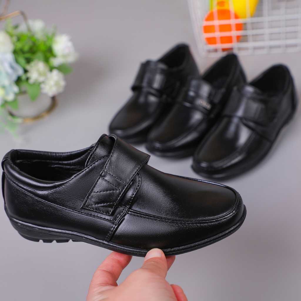 Black shoes for kids formal school shoes PU sole Super light shoes for ...