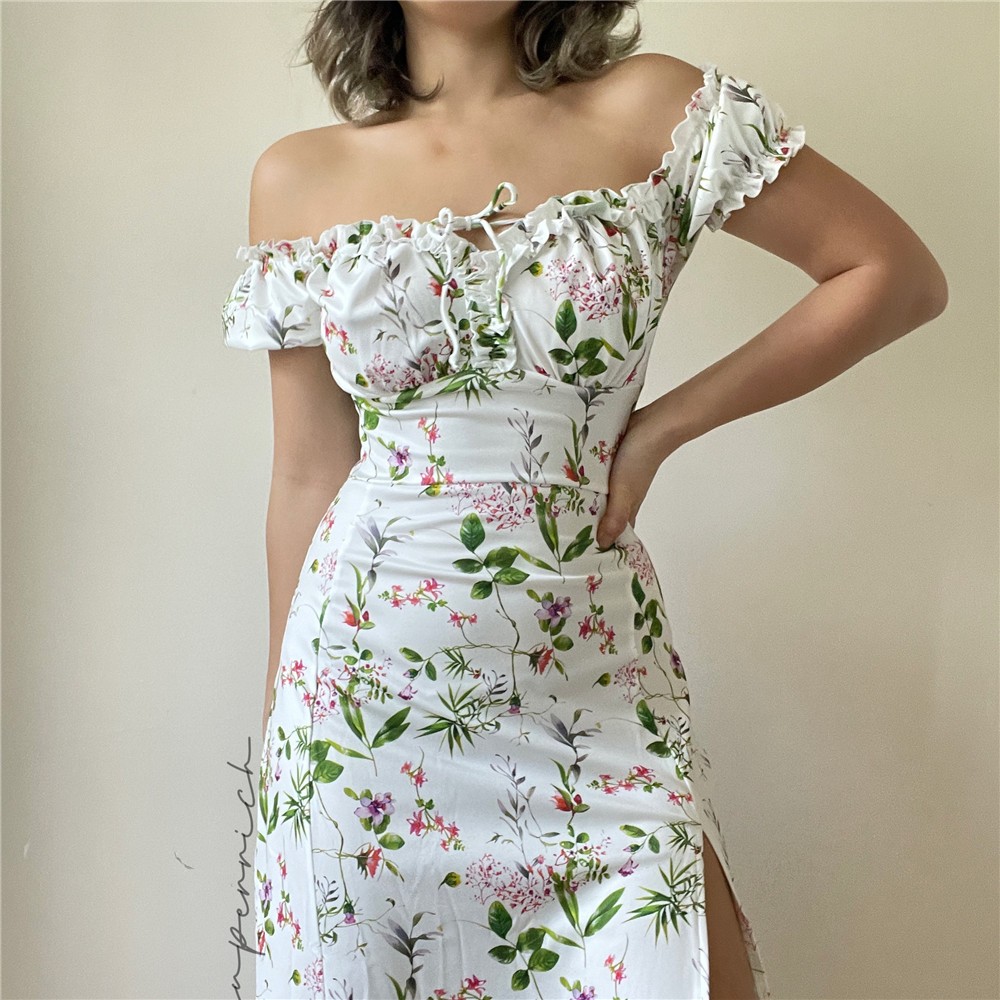 Floral Sexy Black Long Dress For Woman Casual Plus Size Semi Formal