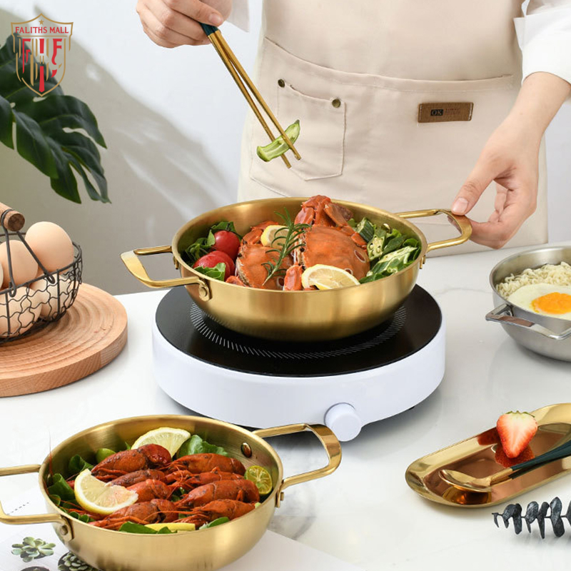 Ramen Pot Korean Gold Seafood Soup Pot Cooking Pot Instant Noodle Pot ...