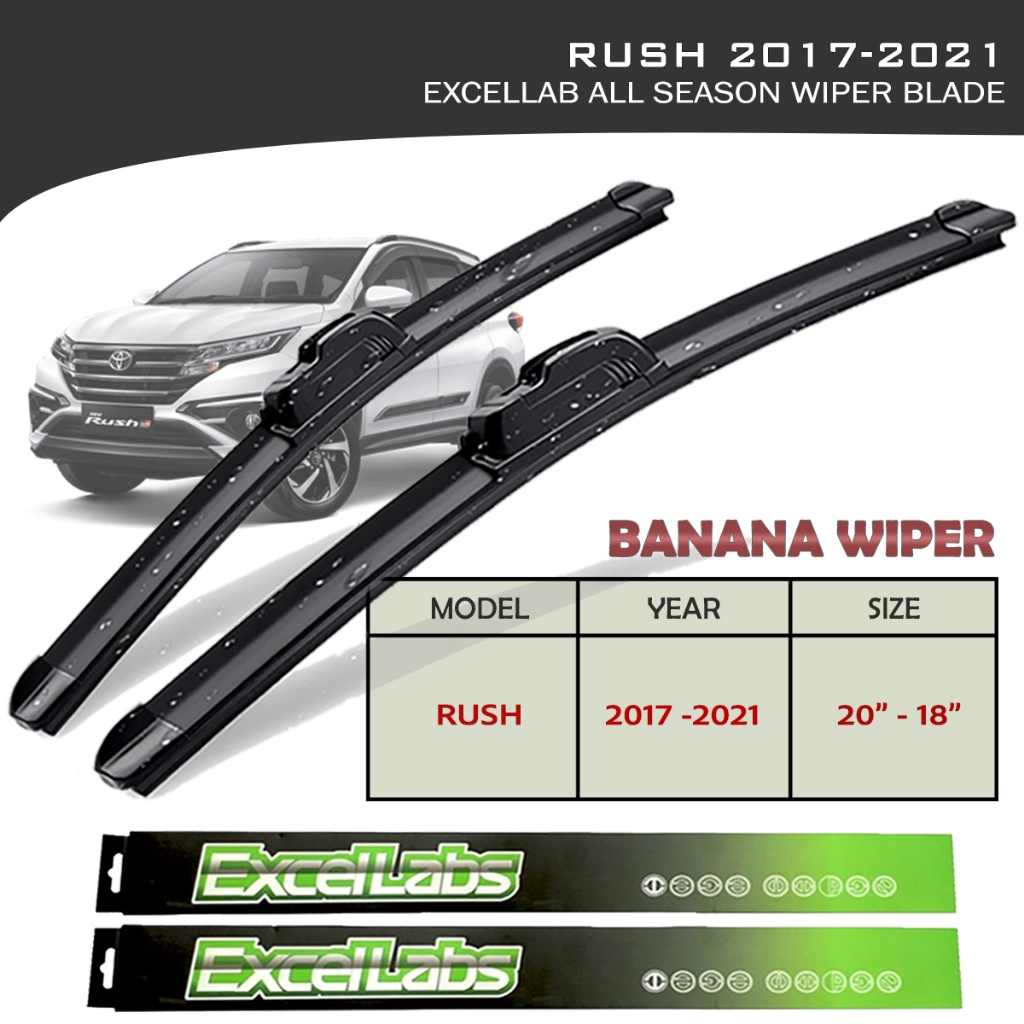 Toyota RUSH 2017 to 2021 (20"/18") Excellabs Front Wiper Blade All ...
