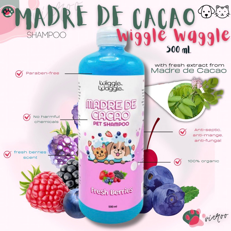 AVIEROO Wiggle Waggle Madre de Cacao 500mL Pet Shampoo | Shopee Philippines