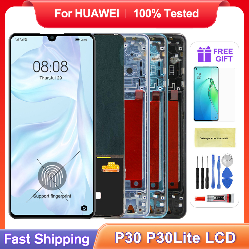 TFT LCD For Huawei P30 / P30 Lite LCD Display with Frame Touch Screen Replacement for Nova 4e ...