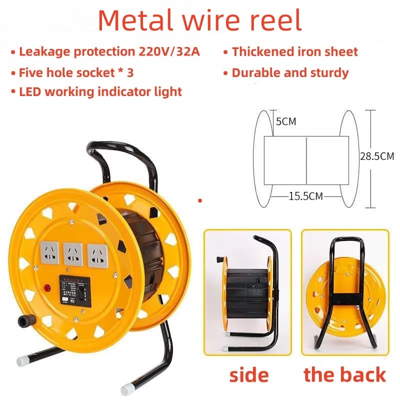 High quality outdoor Heavy Duty Cable Reel Extension Wire4 Socket With ...