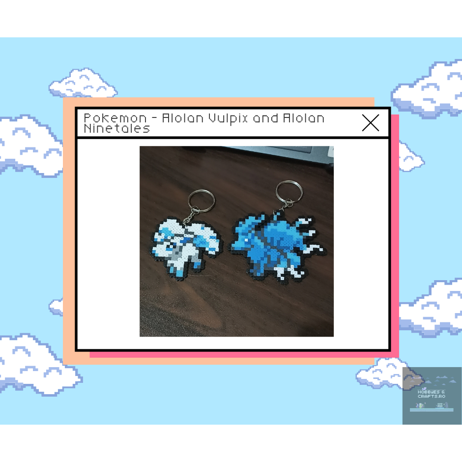 Pokémon Alolan Vulpix Evolution - Perler Bead Keychain | Shopee Philippines
