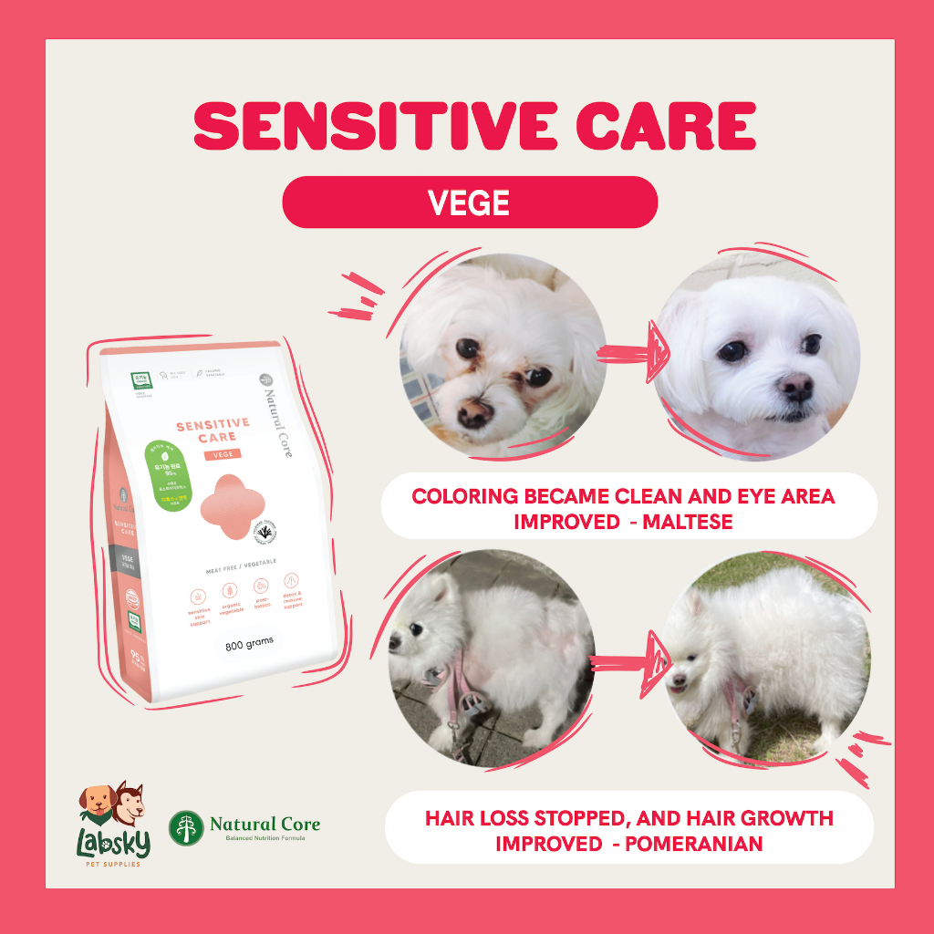 Natural Core Sensitive Care Vegetable All Ages Dog Food (Small bite ...