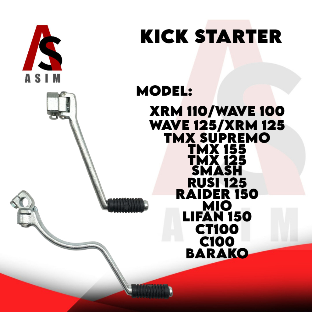 ASIM MOTOR KICK STARTER FOR KAWASAKI/HONDA/RUSI MOTORCYCLE | Shopee ...