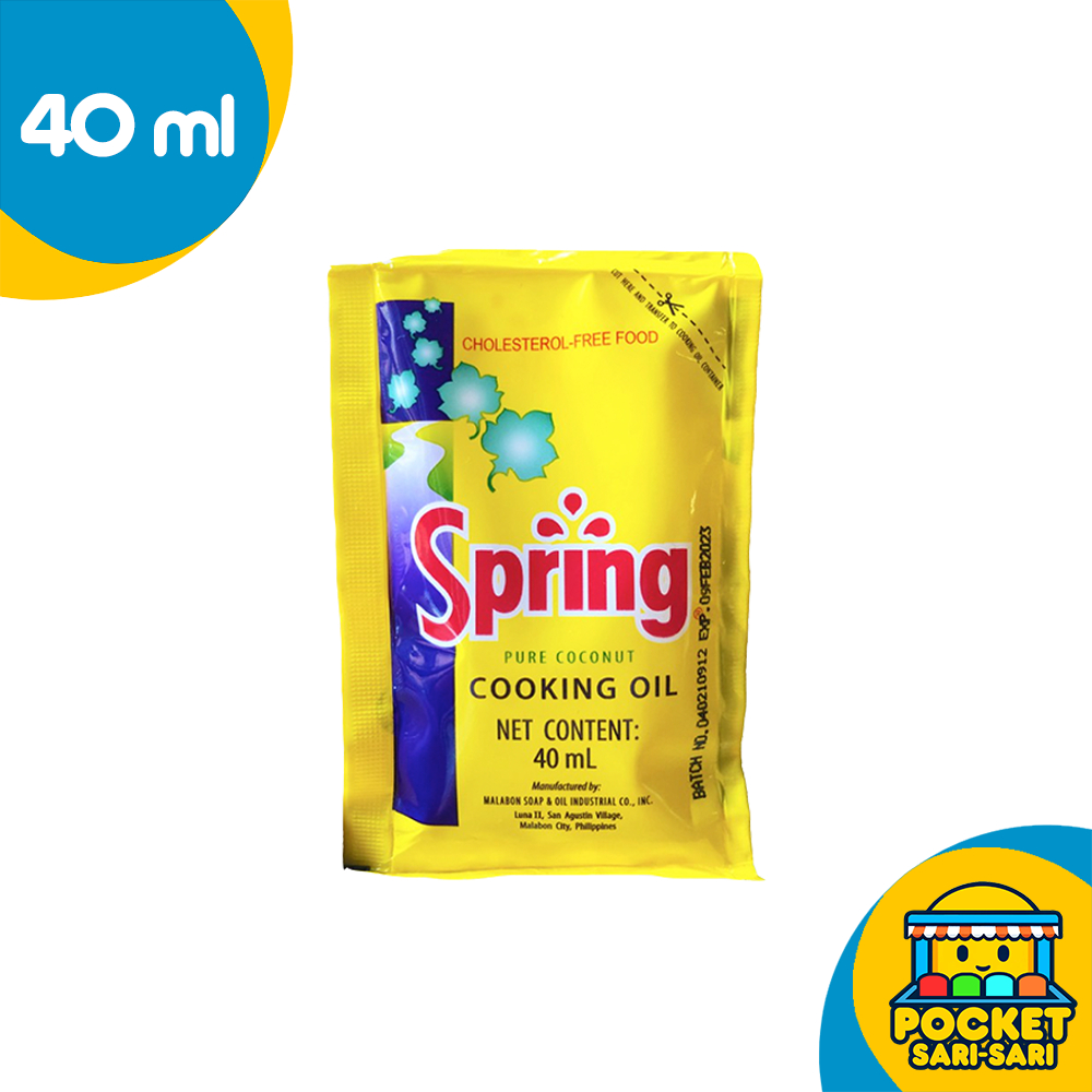 Spring Pure Coconut - Vegetable Cooking Oil 40ml | Shopee Philippines