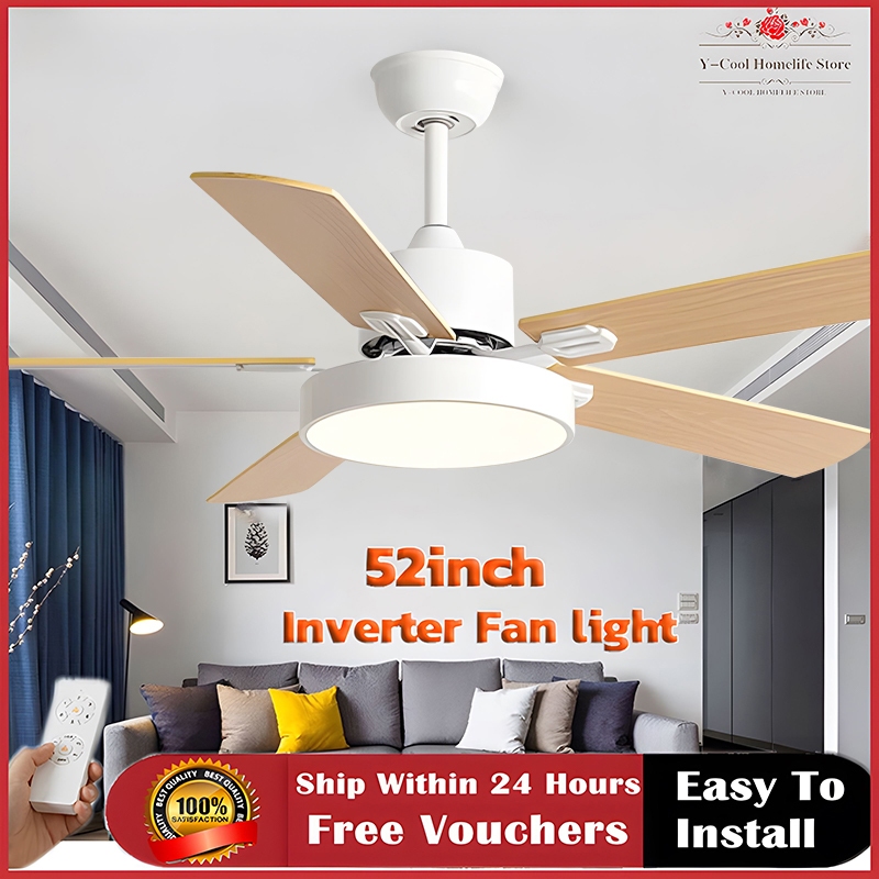 Nordic Ceiling Fan With Light Remote Fan Big Size Chandelier Industrial ...