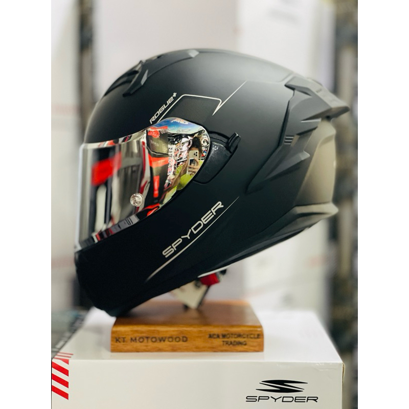 Spyder Rogue+ Fullface Helmet with Dual Visor (Free Clear Visor ...
