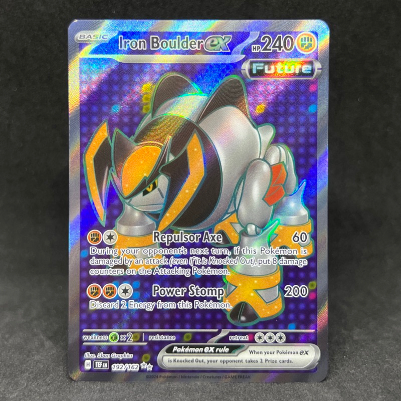 Pokemon TCG Iron Boulder ex Full Art Secret Rare 192/162 2024 Scarlet ...