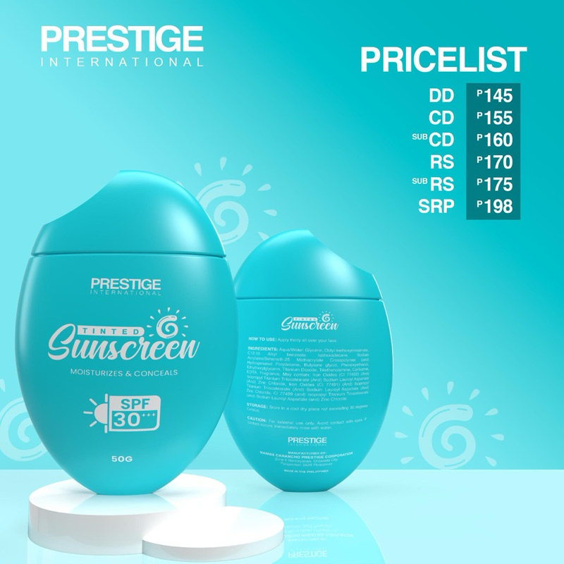Prestige Tinted Sunscreen (free random) | Shopee Philippines