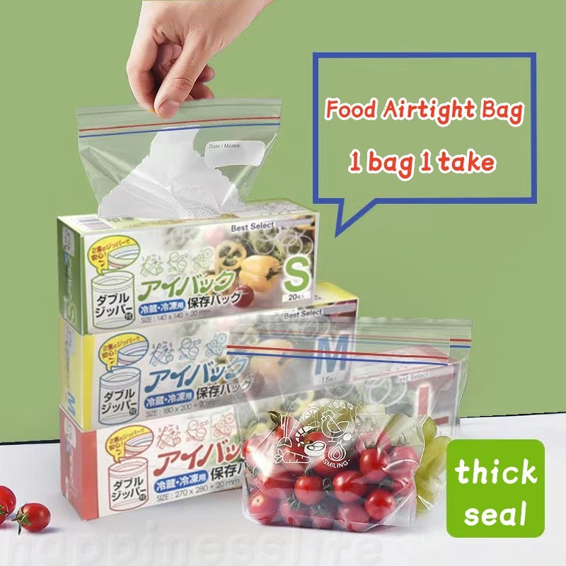 Reusable Zipper Type Food Storage Bag Vegetable Fresh-keeping Bag ...