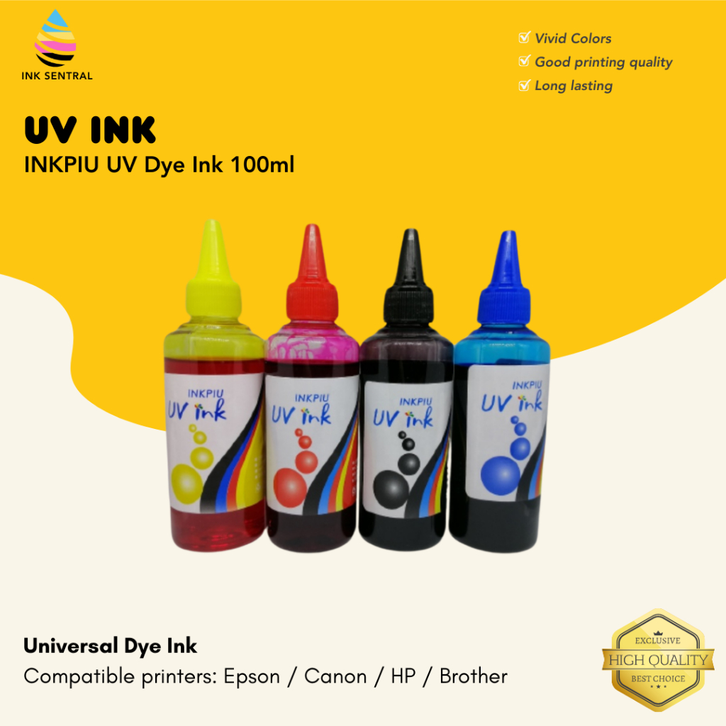 INKSENTRAL Inkpiu UV Universal dye ink 100ml | Shopee Philippines