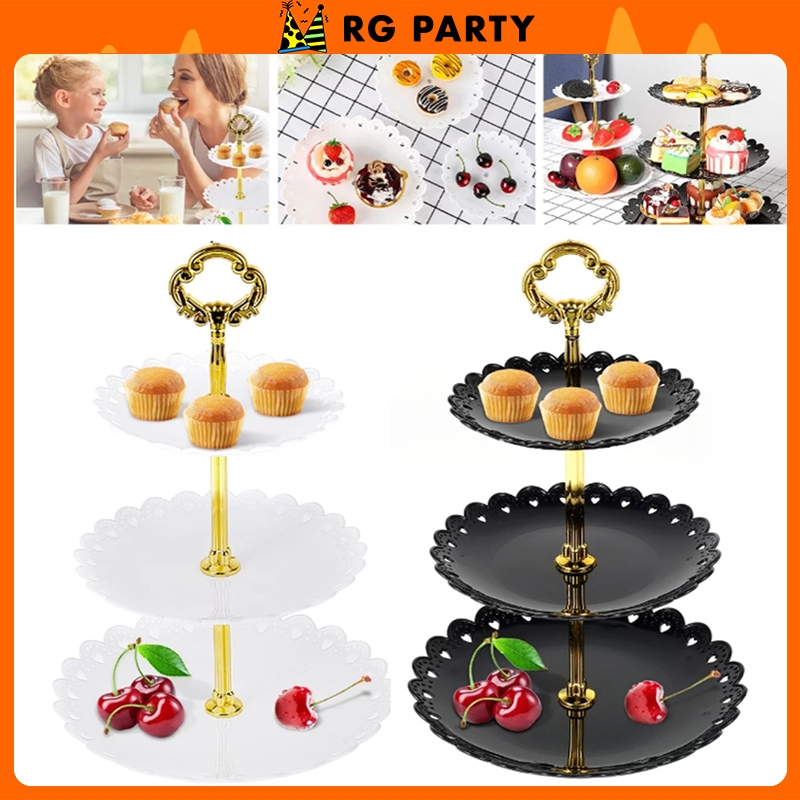 3 Layer Cake Display Stand Fruit Plate Party Serving Cookie Platter ...