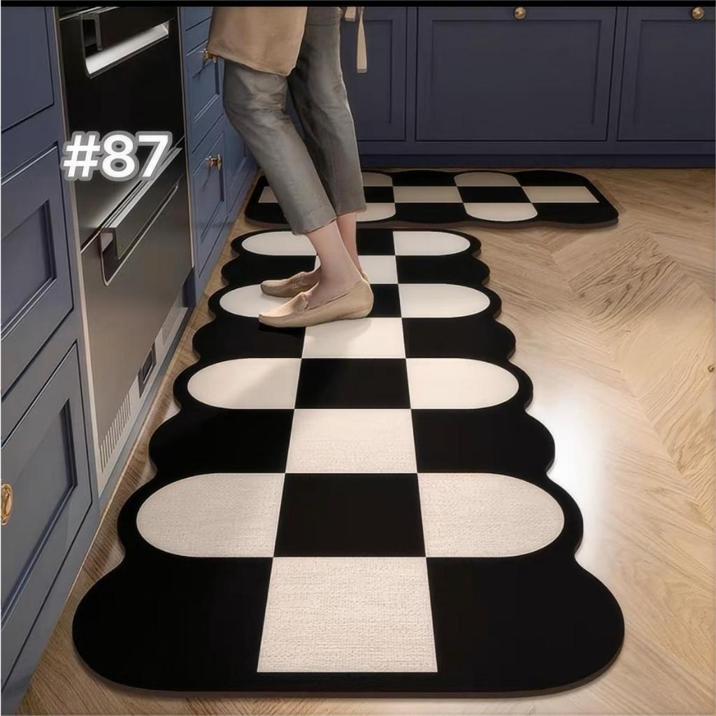 2pcs Kitchen Carpet Floor Mat Non-slip Thicken Doormat Rugs Kitchen ...