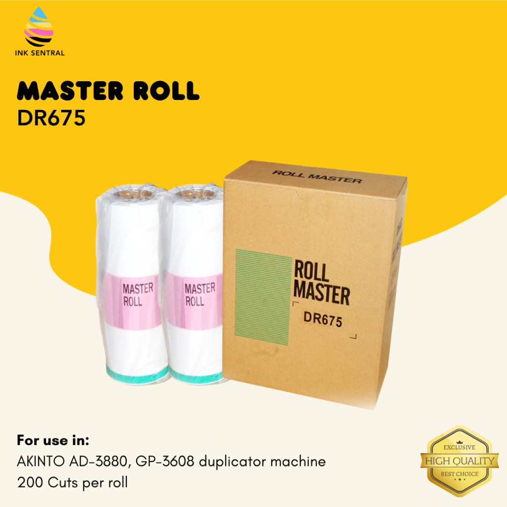 INKSENTRAL DR675 master roll use for AKINTO AD-3880, GP-3608 duplicator ...