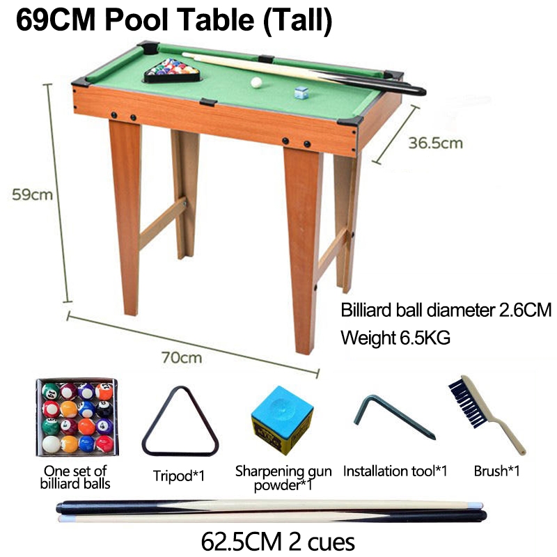 Mini billiard Table for Kids wooden with tall feet pool table set ...