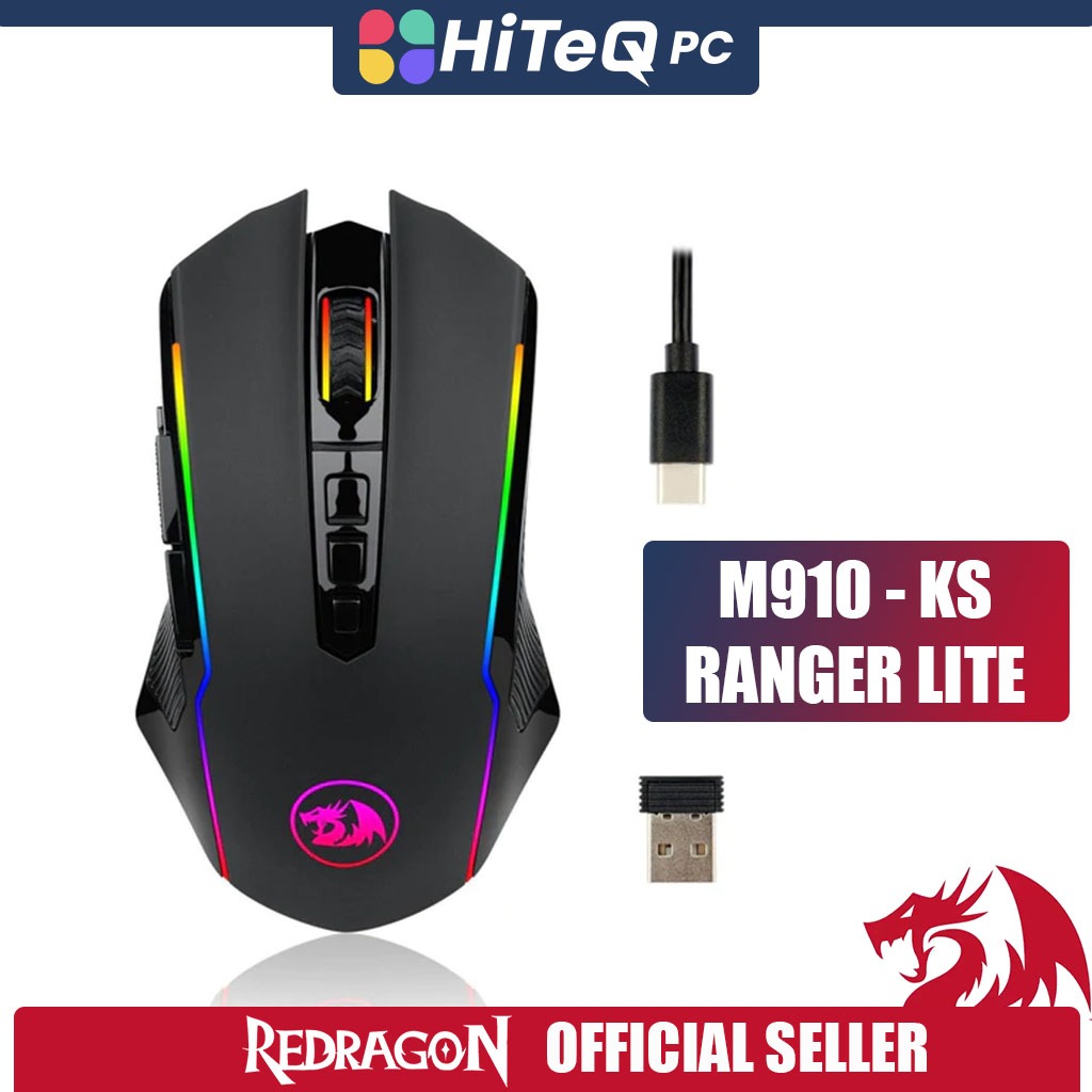 HiteqPC | Redragon M910-KS Ranger Lite RGB Wireless Gaming Mouse (Black ...