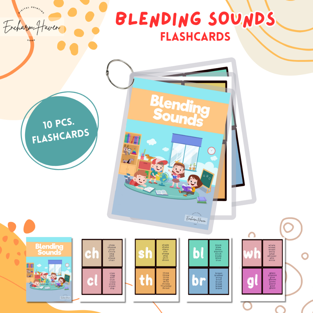 'BLENDING SOUND' Fully Laminated Educational Flashcards [10 pcs ...