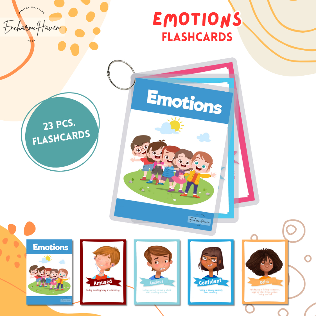 'EMOTIONS' Fully Laminated Educational Flashcards [23 pcs. Flashcards ...