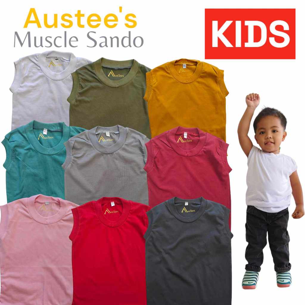 LF6 AUSTEES ABSORBENT PLAIN COLORED MUSCLE SANDO | Shopee Philippines