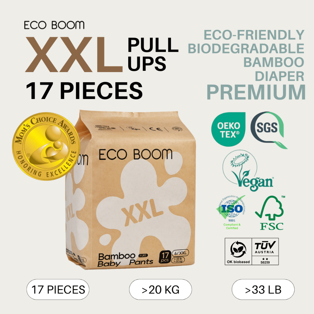 ECO BOOM XXL Pull Ups Biodegradable Bamboo Diapers 17 pcs | Shopee ...