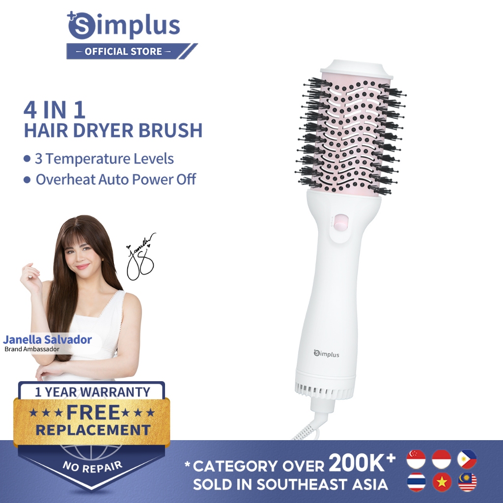 Simplus Hot Air Brush Comb Hair Brush Blower Electric Hair Dryer ...
