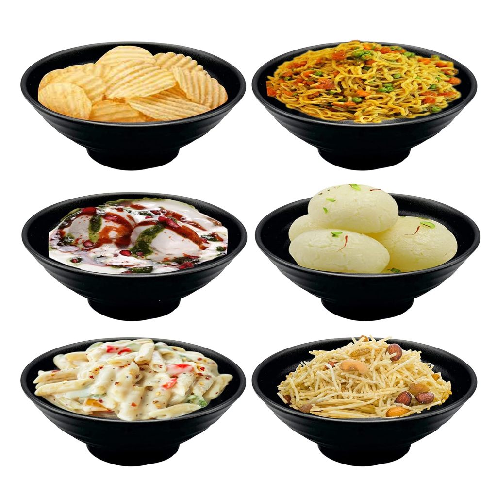 LHK 6/12 PCS Wheat fiber Plastic Bowl Multipurpose Serving Bowl for ...