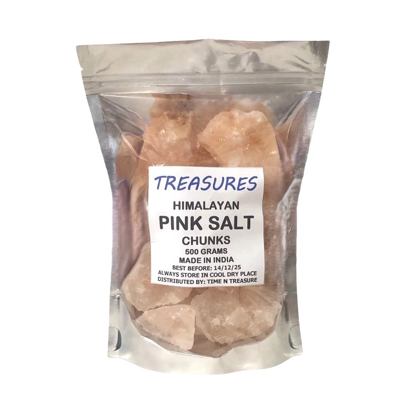 Treasures Himalayan Pink Salt - Chunks - 100% Pure Made in India (500g ...