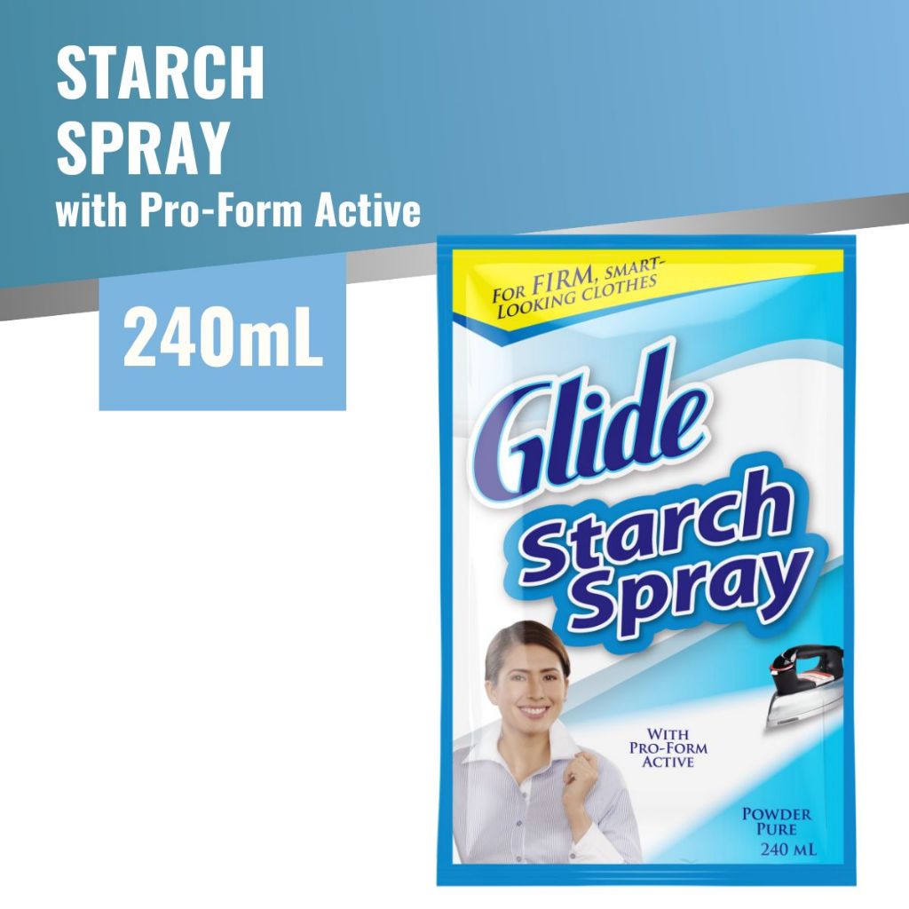 Glide Laundry Starch Spray Powder Pure 240Ml | Shopee Philippines