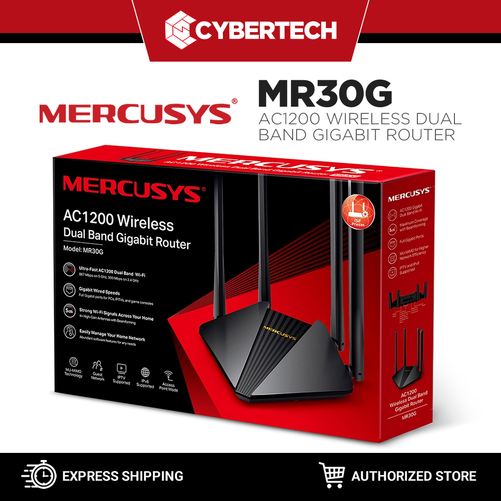 Cybertech Mercusys MR30G AC1200 Wireless Dual Band Gigabit Router ...