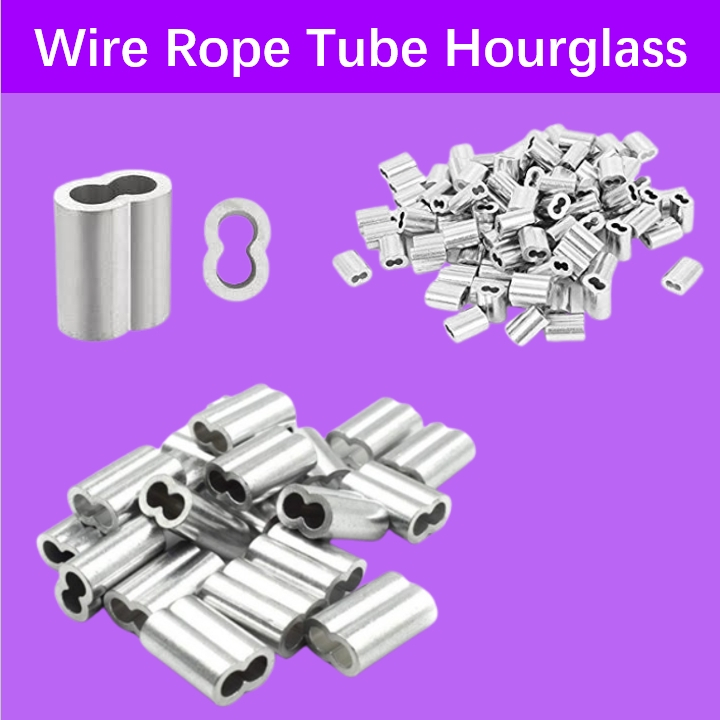 Mago 2mm - 8mm Wire Rope Tube Hourglass Aluminum Crimp Sleeve Double ...
