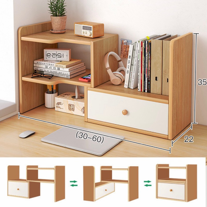 Adjuatable Wooden bookcase modern simple bookcase bookshelf bookrack ...